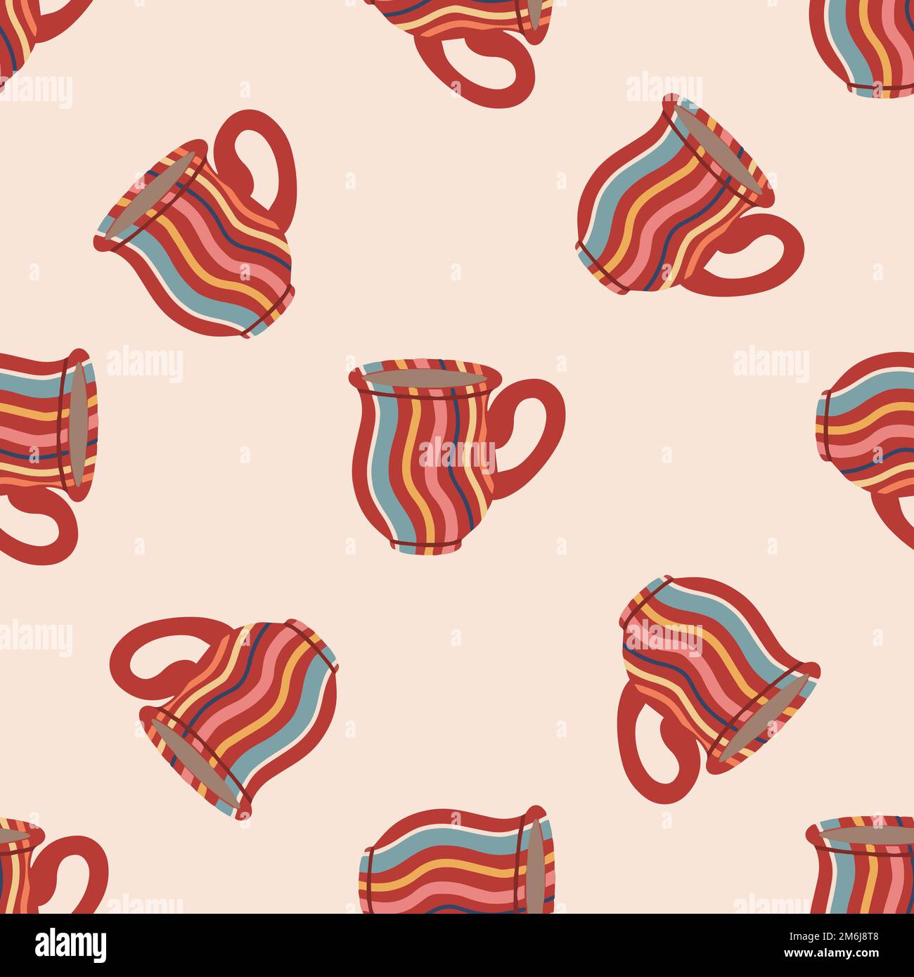 Seamless pattern mugs cups hi-res stock photography and images - Alamy
