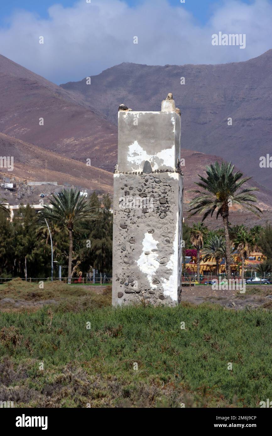 Tower of the former salt works in the nature reserve Saladar de JandÃ­a ...