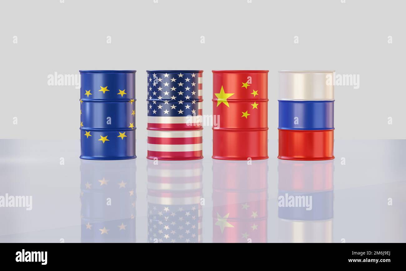 Crude oil barrels Stock Photo - Alamy