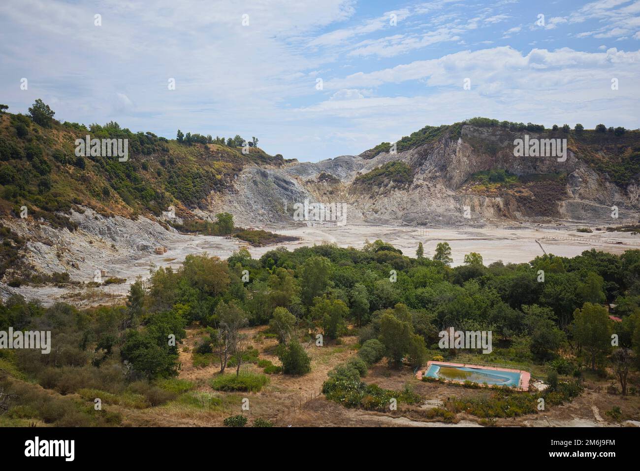 View on the volcanic crater Solfatara near Naples in Italy Stock Photo ...