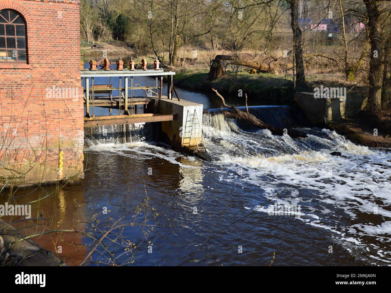 Historical Water Mill at the River Boehme in the Town Walsrode, Lower ...
