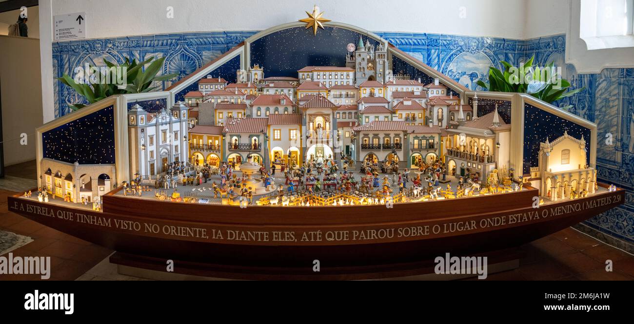 A Christmas Nativity Scene on display at the Museum of Evora Stock ...