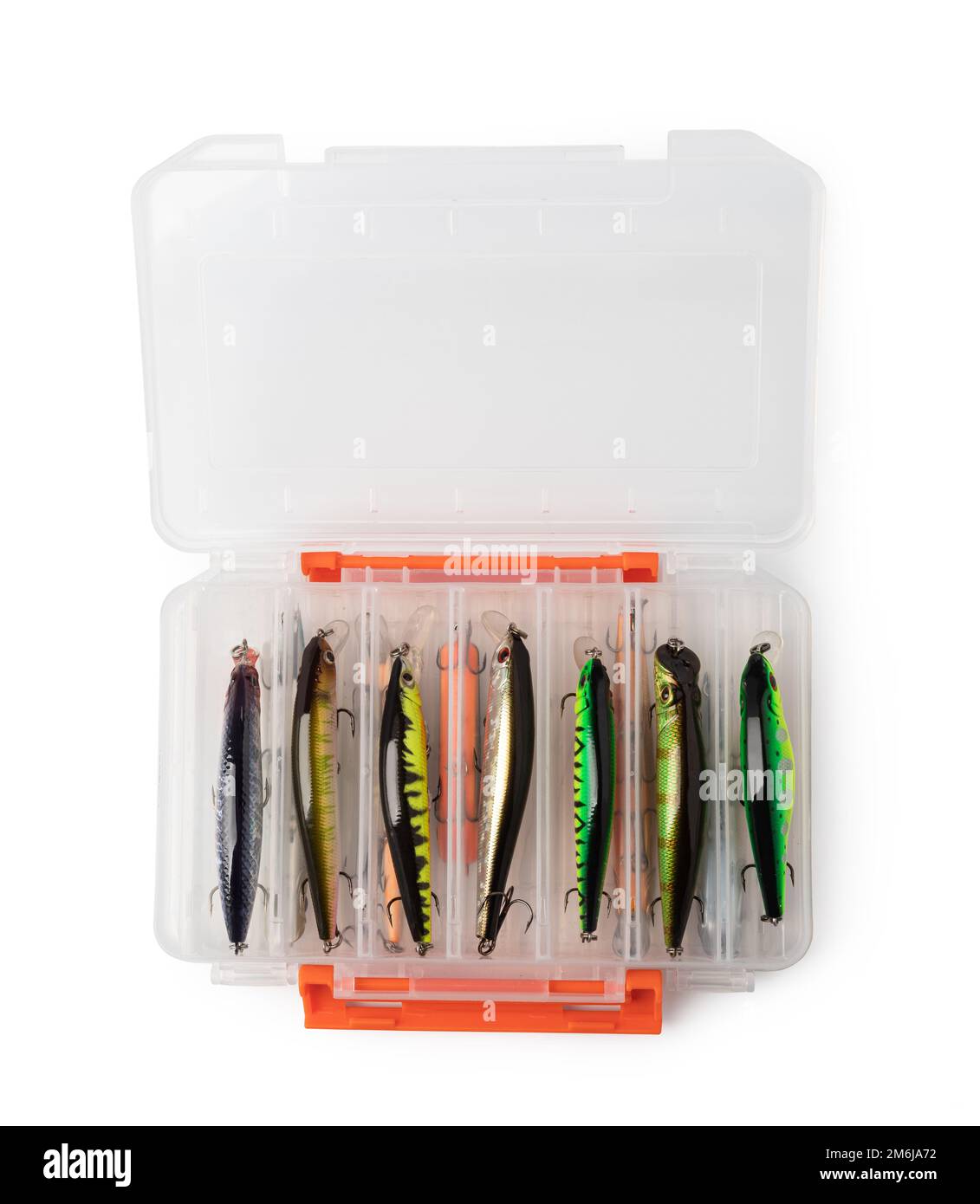 Fishing lure box on white Stock Photo - Alamy