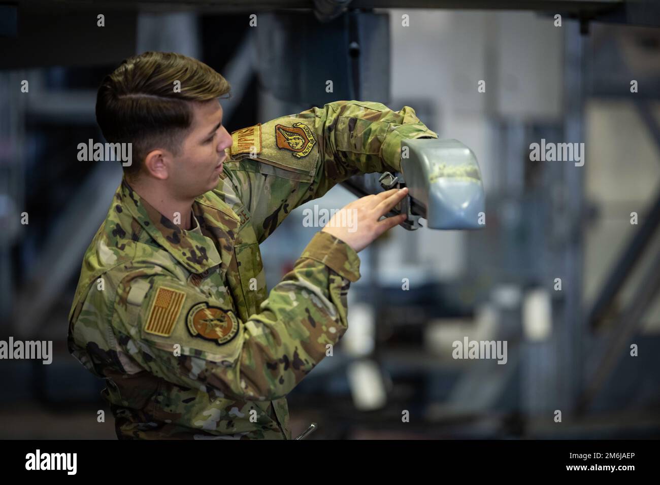 U.S. Air Force Senior Airman Vincent Barnes, 14th Aircraft Maintenance ...