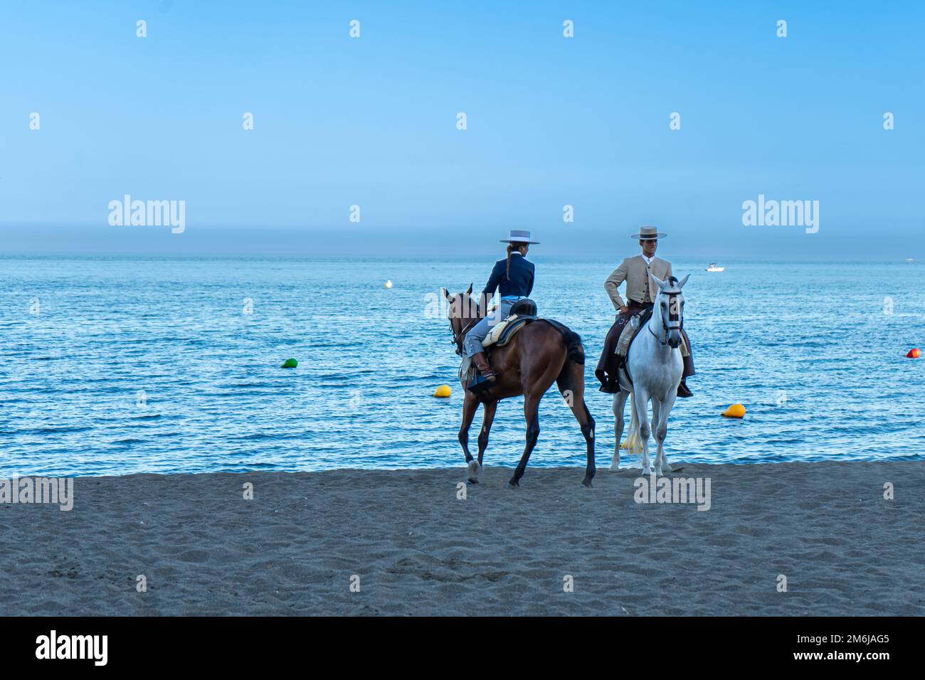 FUENGIROLLA, SPAIN - SEPTEMBER 17, 2022: Spanish traditional riders ...