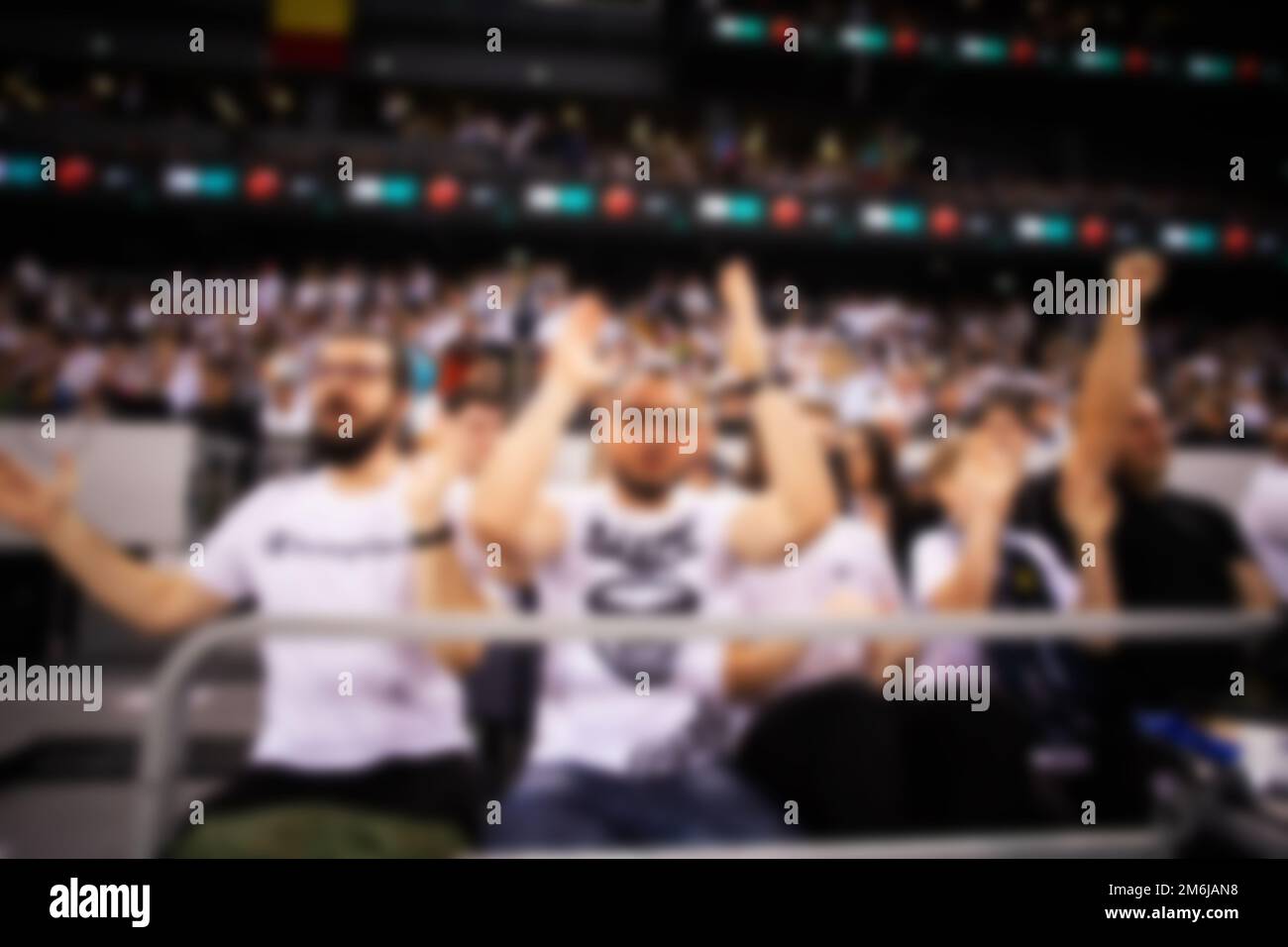 Blurred supporters crowd in a basketball court during game Stock Photo ...