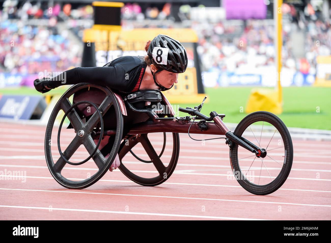 Ilana Dupont before the 100m sprint, T53 classification wheelchair race ...