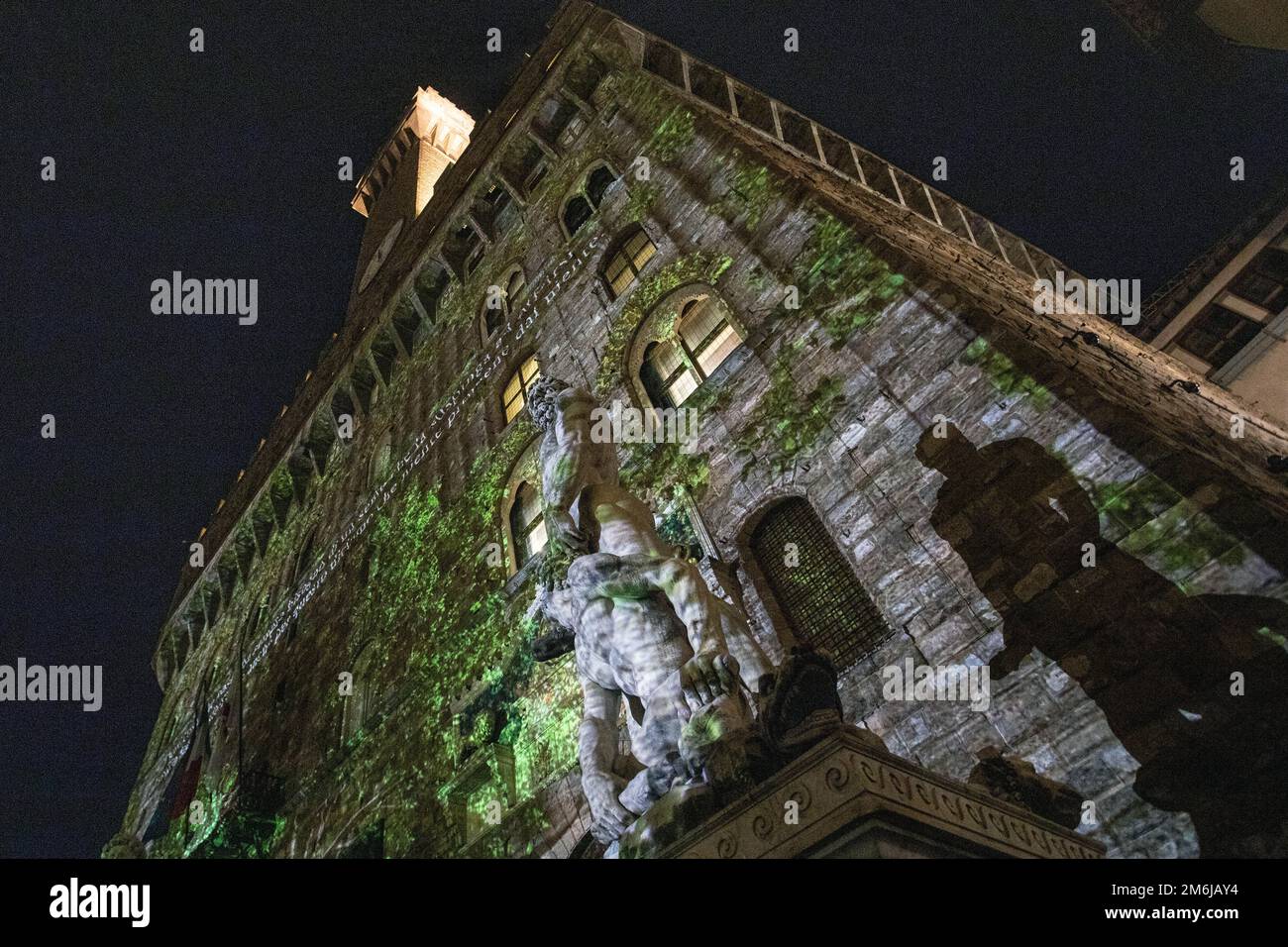 Palazzo Vecchio Green Line Florence Stock Photo - Alamy