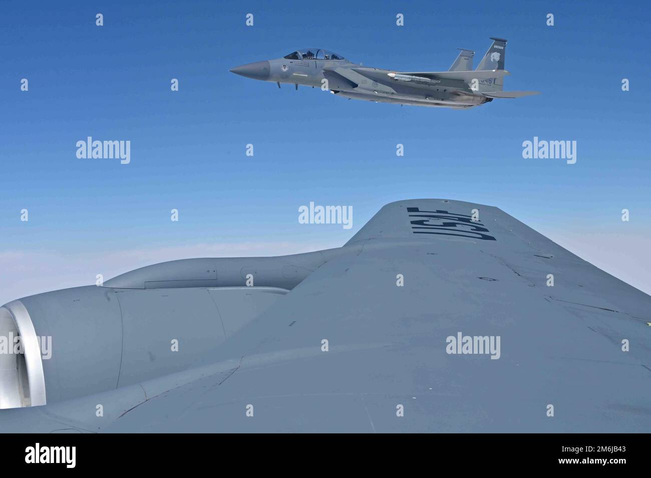 A U.S. Air Force F-15 Eagle assigned to the 173rd Fighter Wing in ...