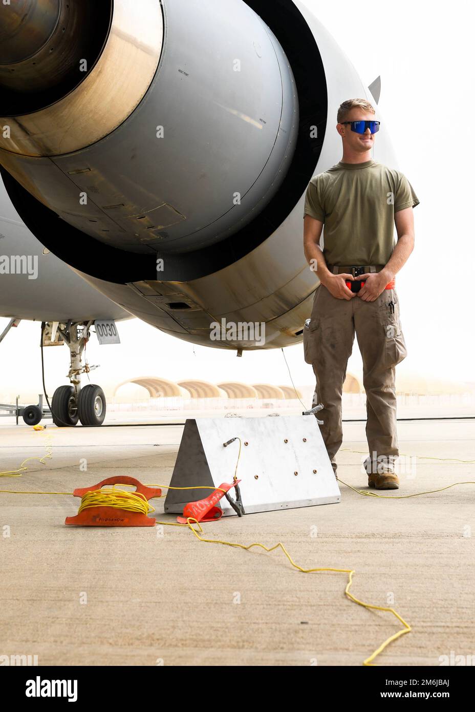 U.S. Air Force Senior Airman Owen Monaghan, a KC-10 Extender flying ...