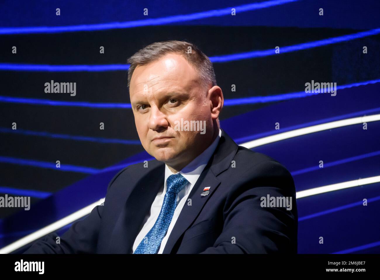 RIGA, LATVIA. 20th June 2022. Andrzej Duda, President of Poland, during ...