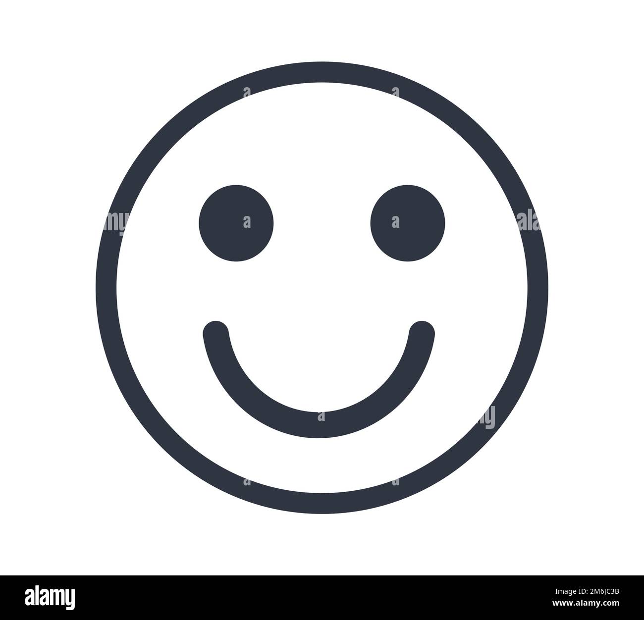 Monochromatic happy face emoji on white background. Flat design Stock ...