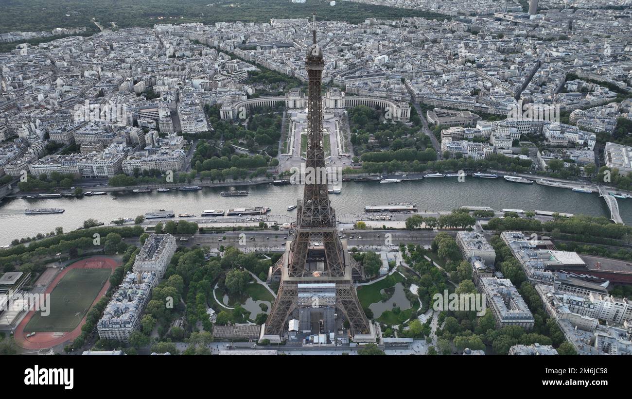 Eiffel tower drone hi-res stock photography and images - Alamy