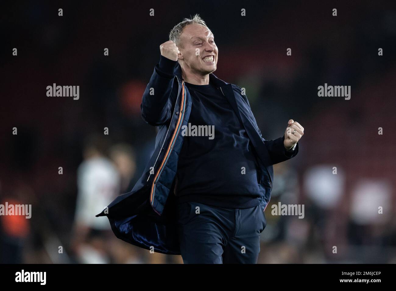 Steve Cooper manager of Nottingham Forest celebrates at full time ...