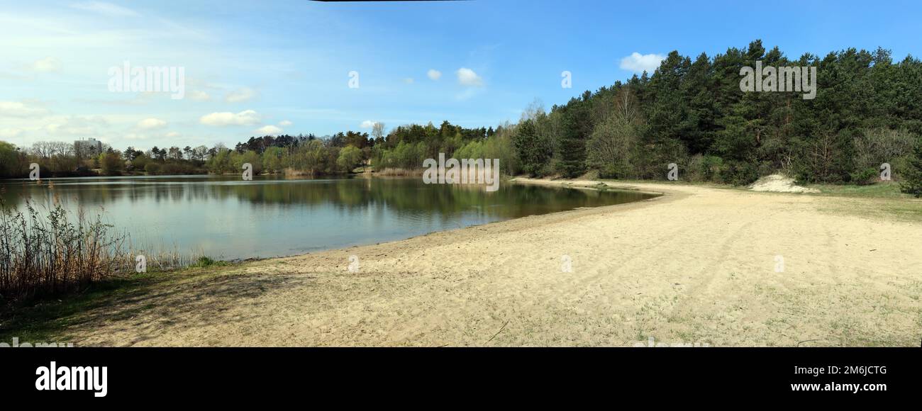 Former open pit mine, now recreation area Stock Photo - Alamy