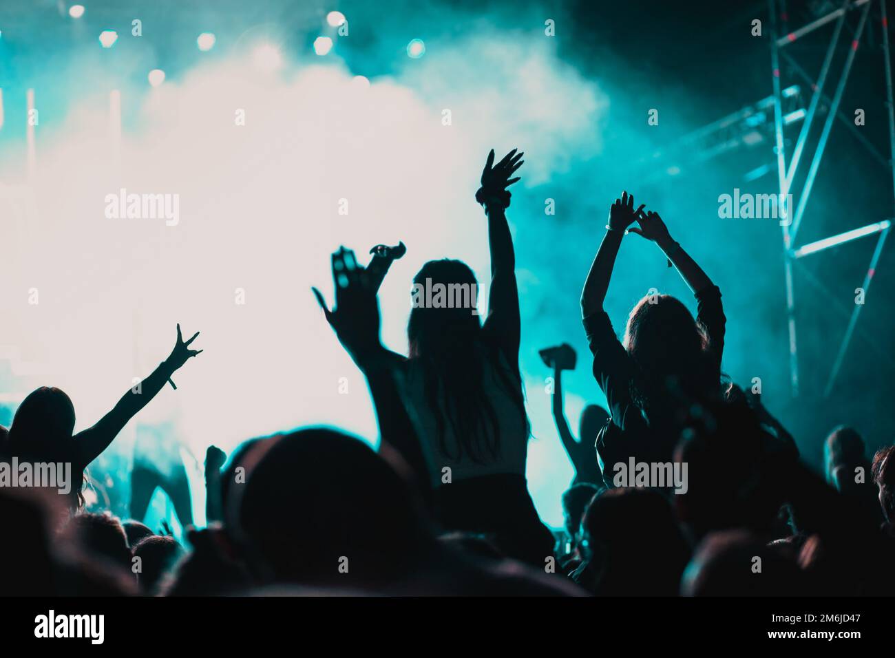 Cheering crowd with raised hands at concert - music festival Stock ... Cheering crowd with raised hands at concert - music festival Stock ...