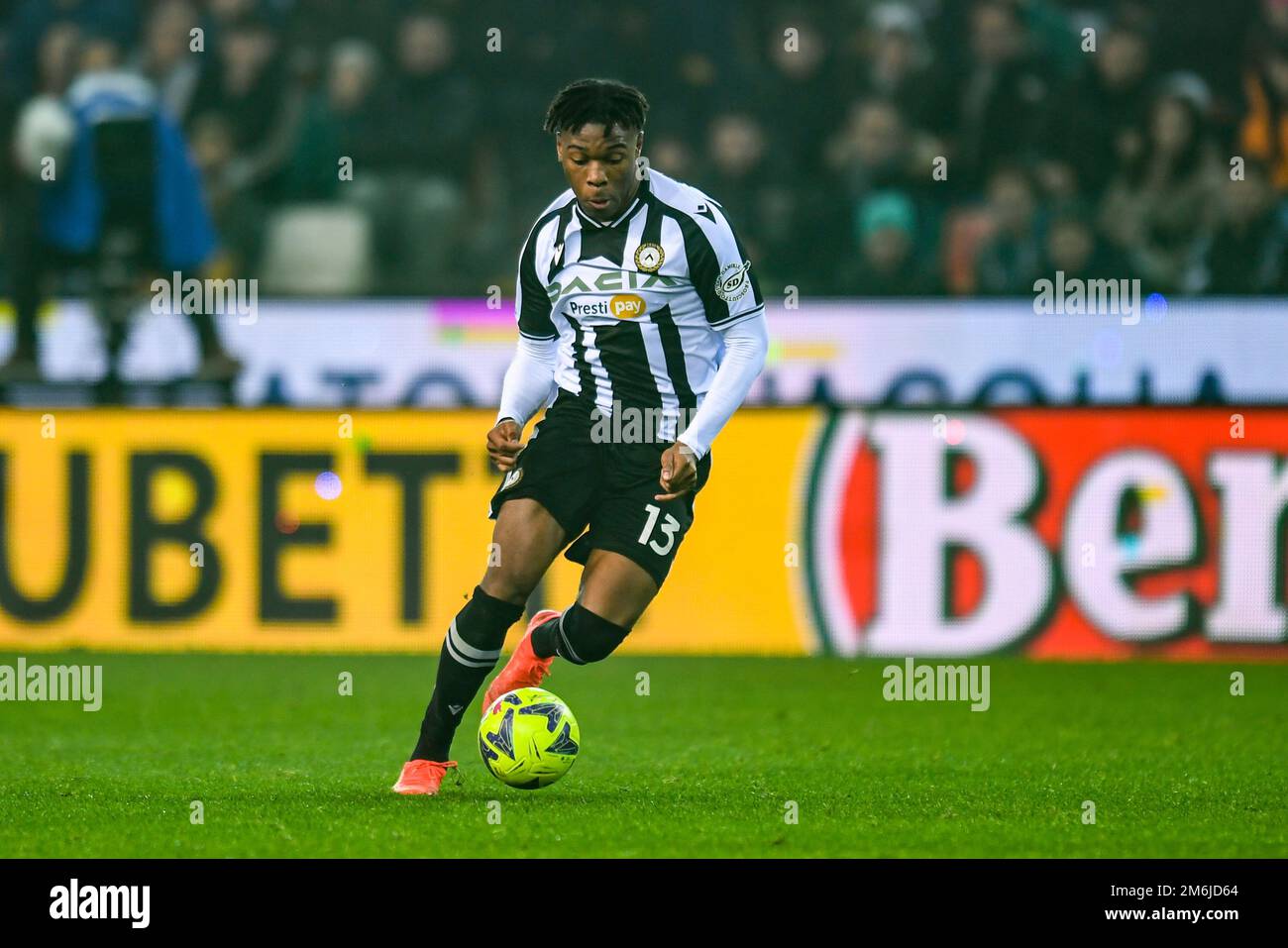 Udinese's Destiny Udogie portrait in action during the italian soccer ...