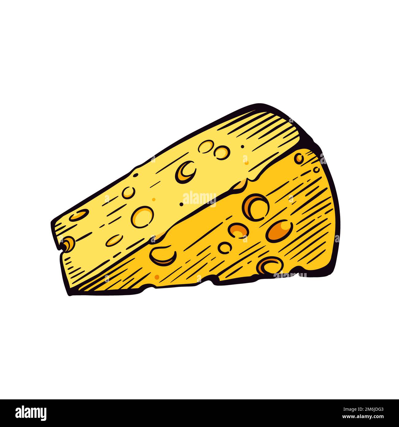 A piece of cheese sketch. Dairy products Stock Photo - Alamy