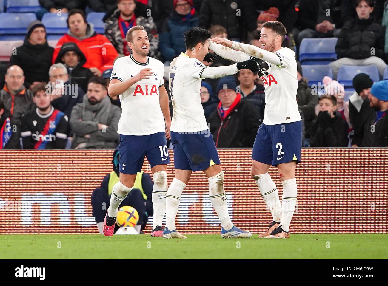 Tottenham Hotspur's Matt Doherty (right) celebrates scoring their side ...