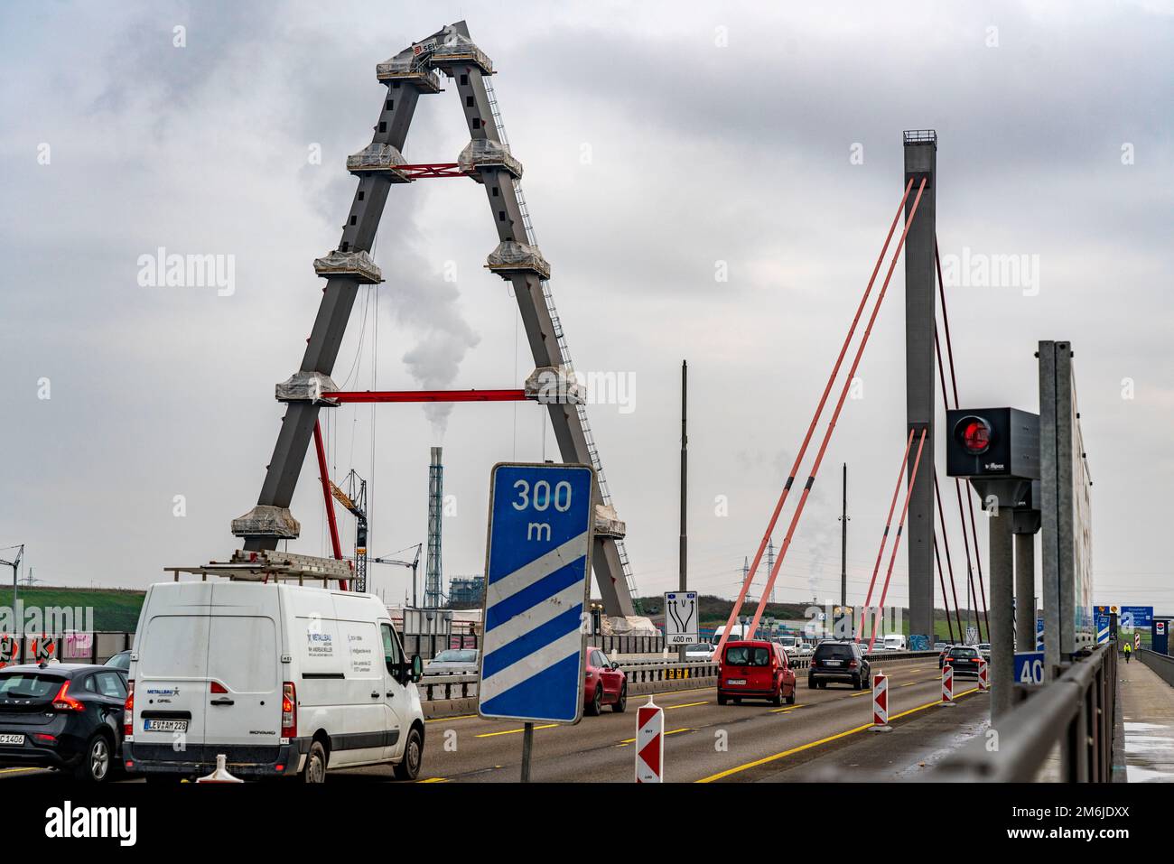 New construction of the A1 motorway bridge over the Rhine near ...