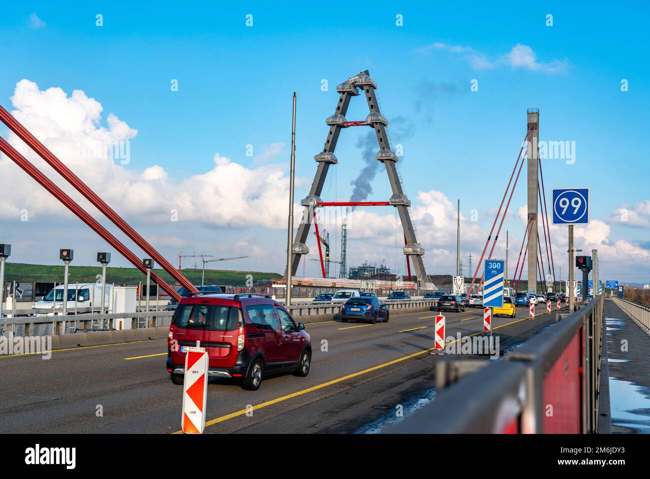 New construction of the A1 motorway bridge over the Rhine near ...