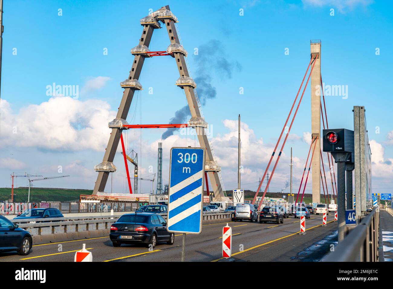 New construction of the A1 motorway bridge over the Rhine near ...