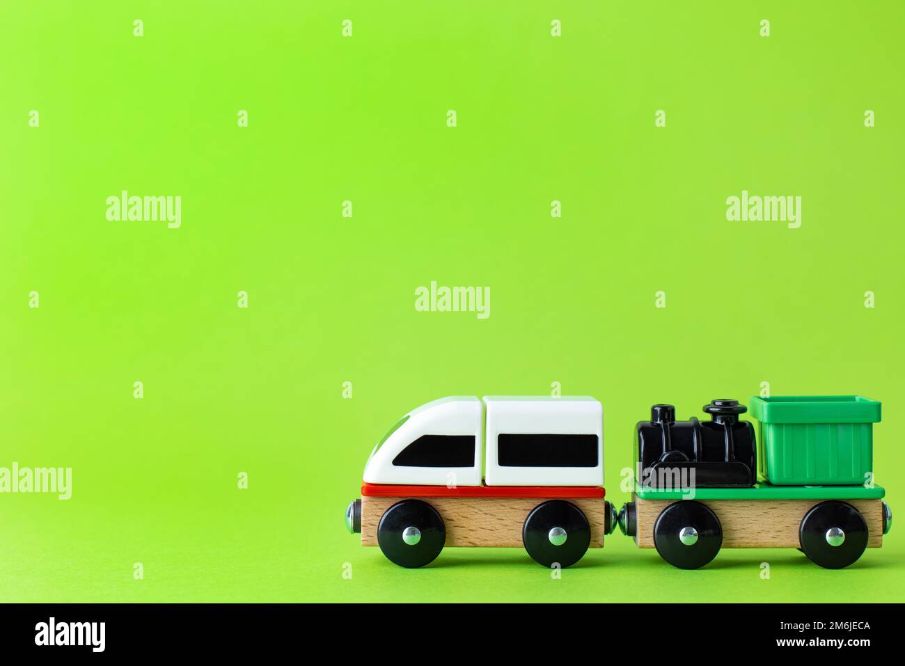 Train children toy, preschool kids game copy space. Locomotive and ...