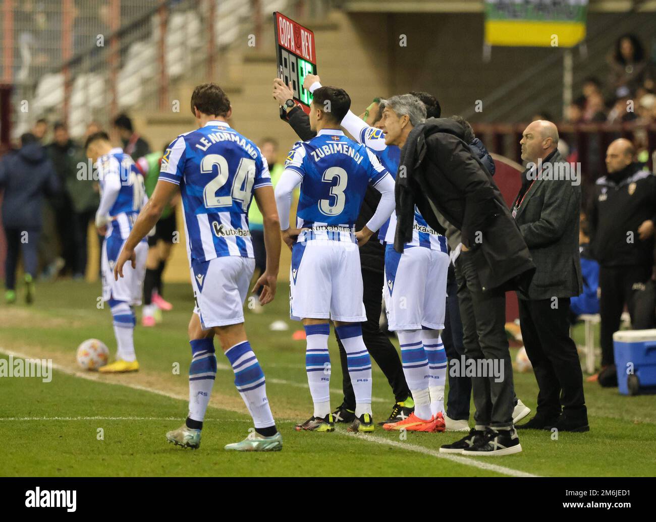Spanish King Cup soccer match Logroñes vs Real Sociedad at Las Gaunas ...