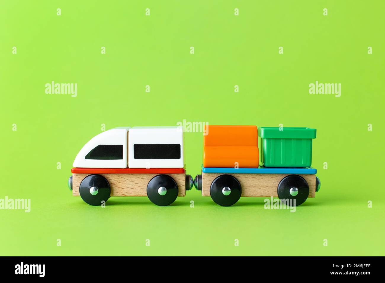 Train children toy, preschool kids game. Locomotive and carriages ...