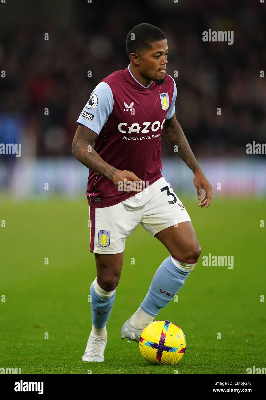 Aston Villa's Leon Bailey during the Premier League match at Ashton ...