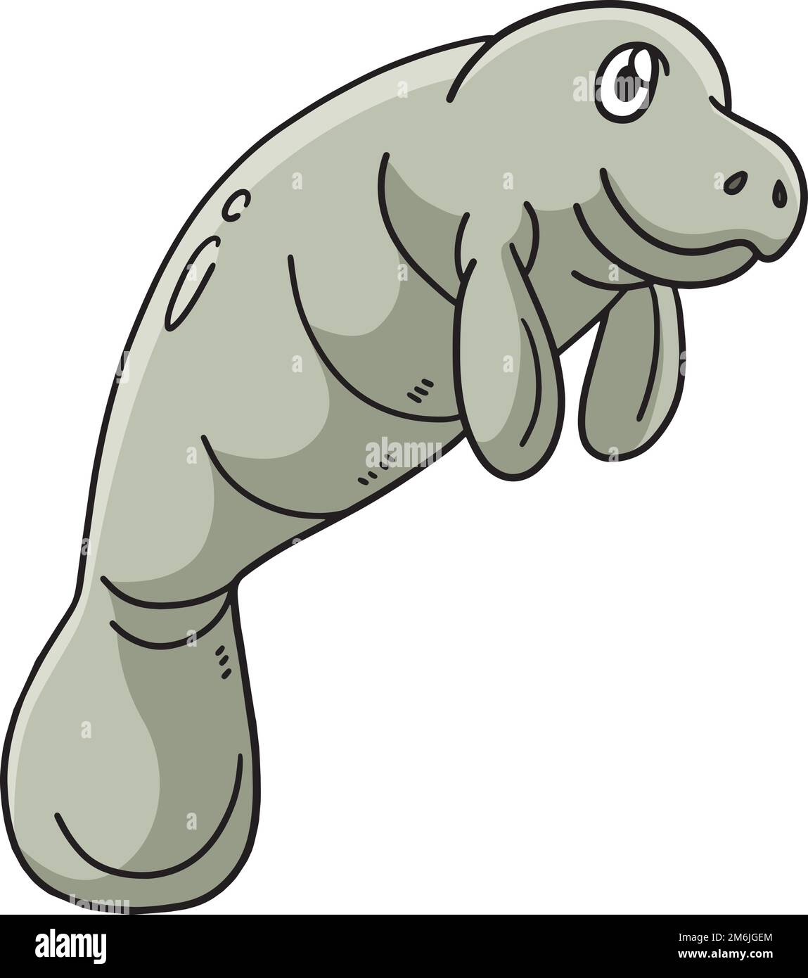 Manatee Marine Animal Cartoon Colored Clipart Stock Vector Image & Art ...