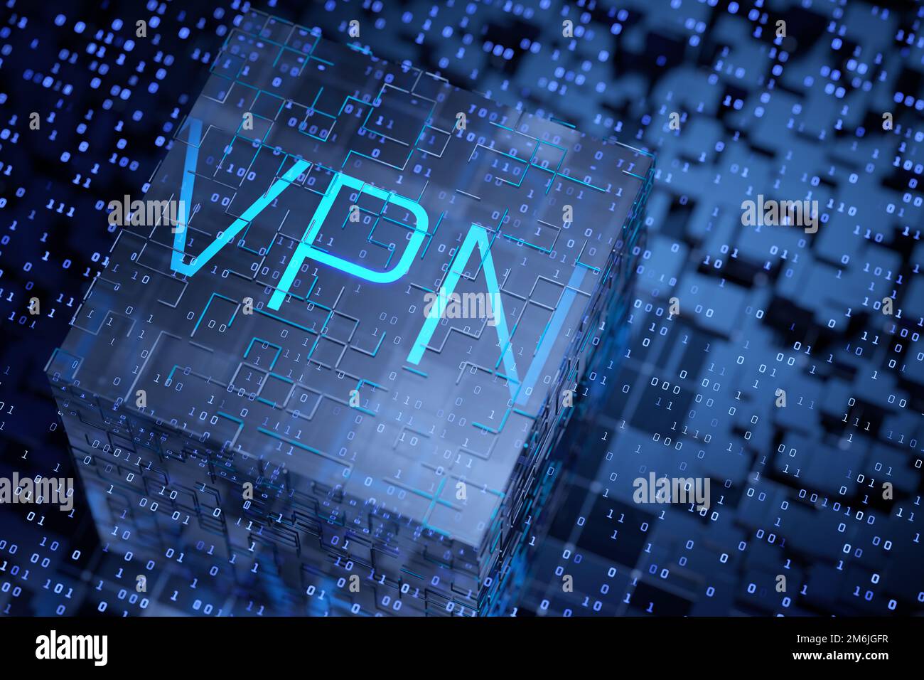 VPN network security internet privacy encryption concept. 3d render ...