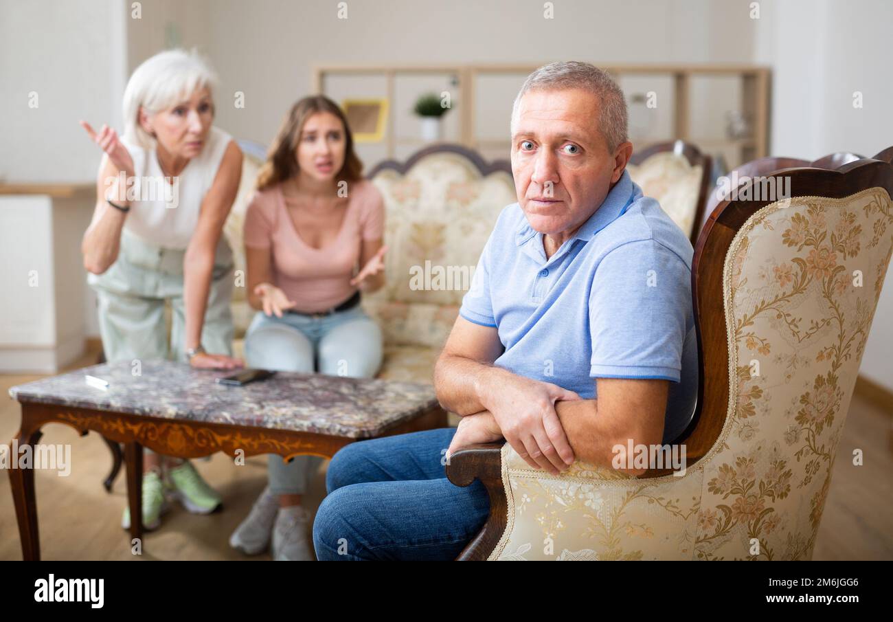 Angry father annoyed daughter hi-res stock photography and images - Alamy