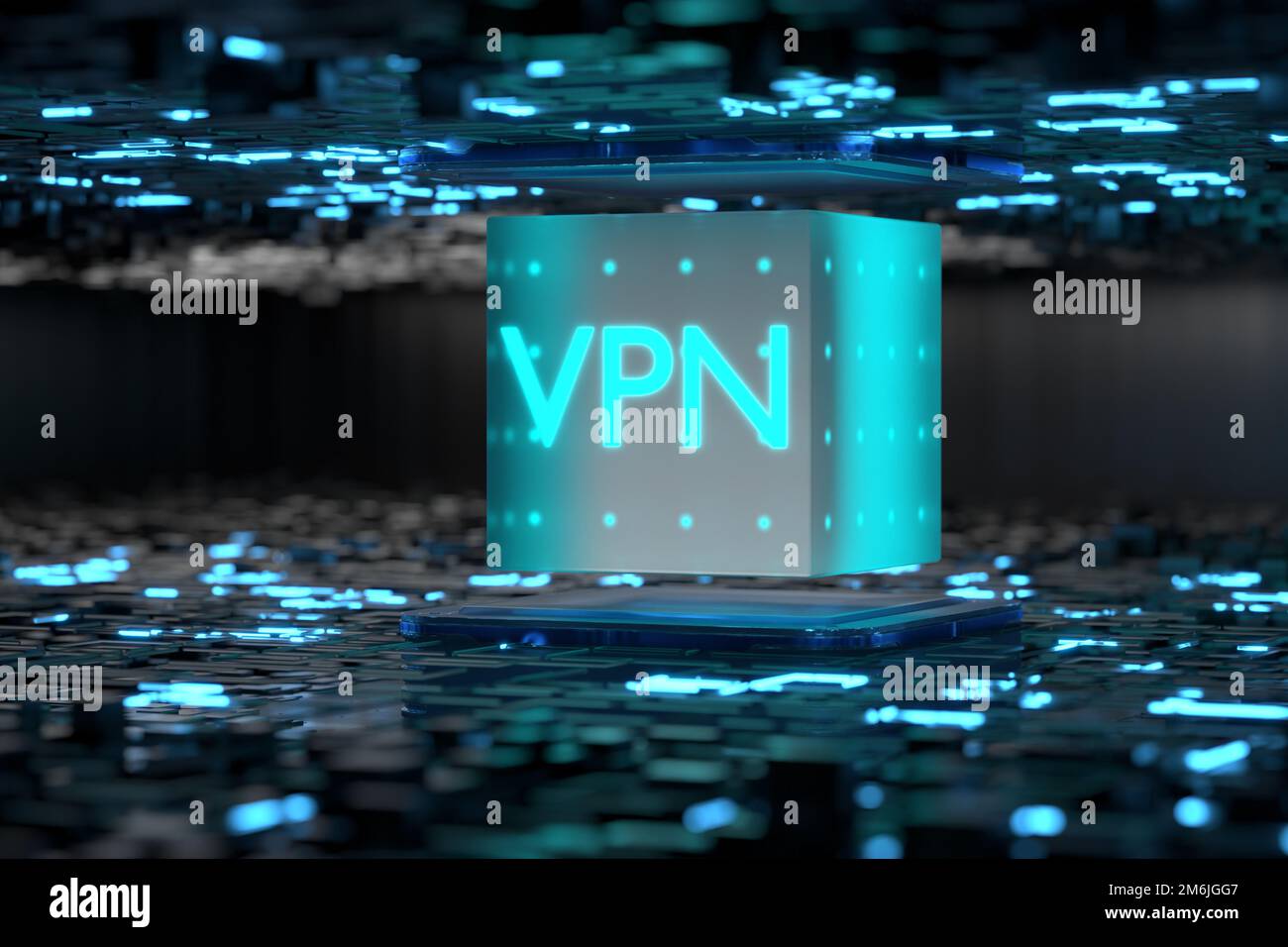 VPN network security internet privacy encryption concept. 3d render ...
