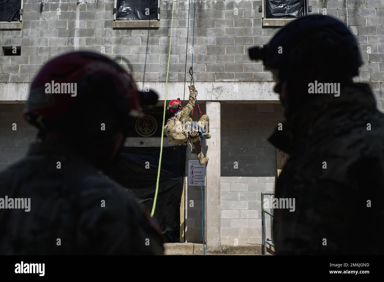 U.S. Army engineers assigned to 911th Technical Rescue Engineer Company ...