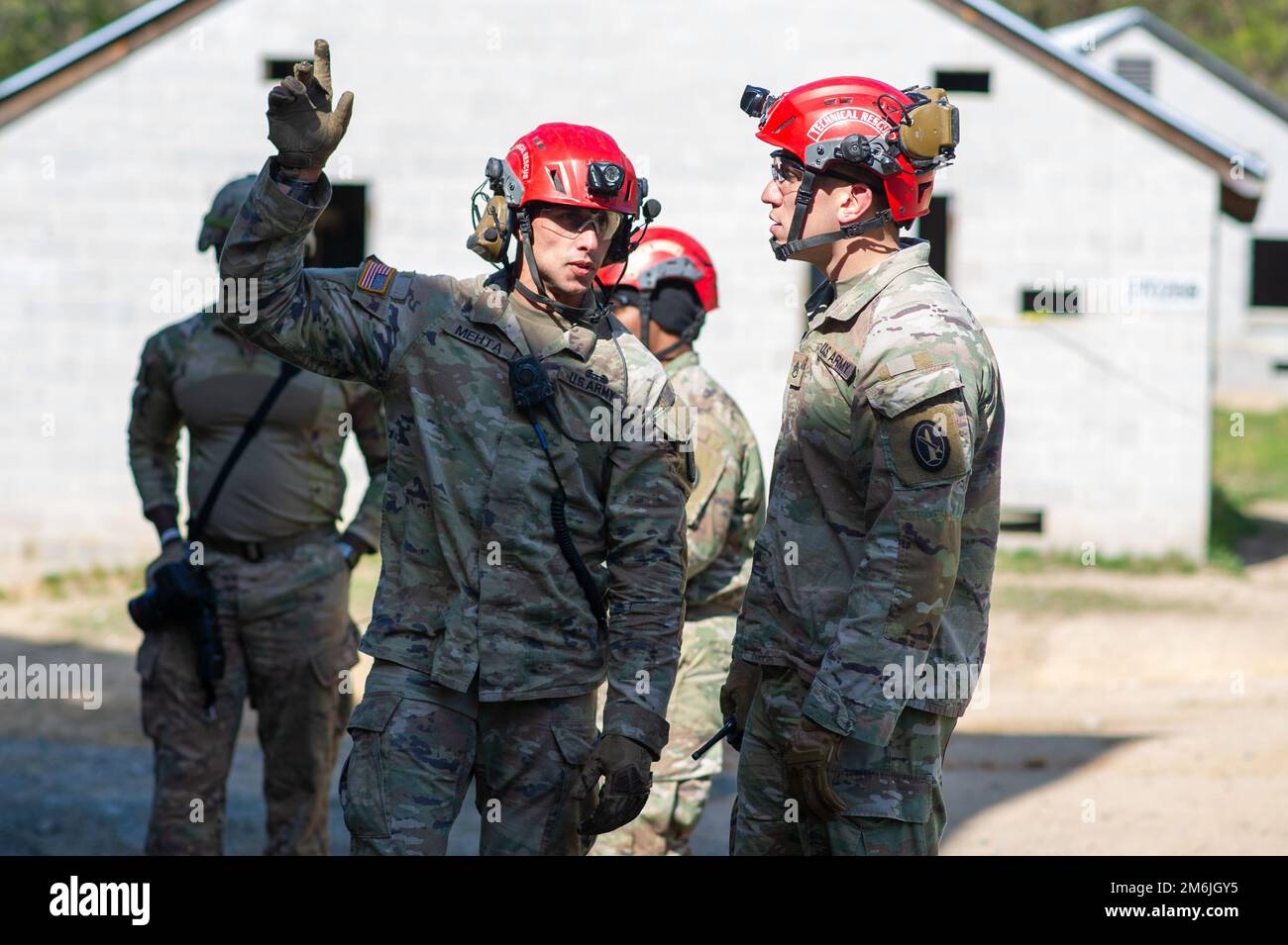U.S. Army engineers assigned to 911th Technical Rescue Engineer Company ...