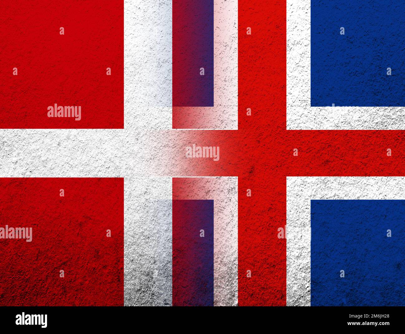 The Kingdom of Denmark National flag with National flag of Iceland ...