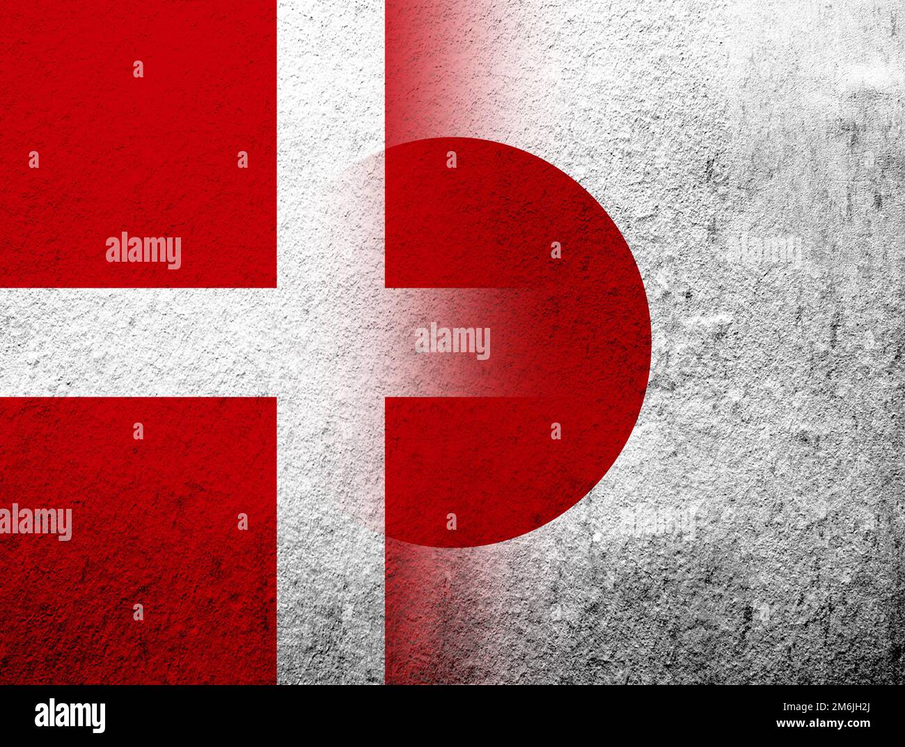 The Kingdom of Denmark National flag with National flag of Japan ...
