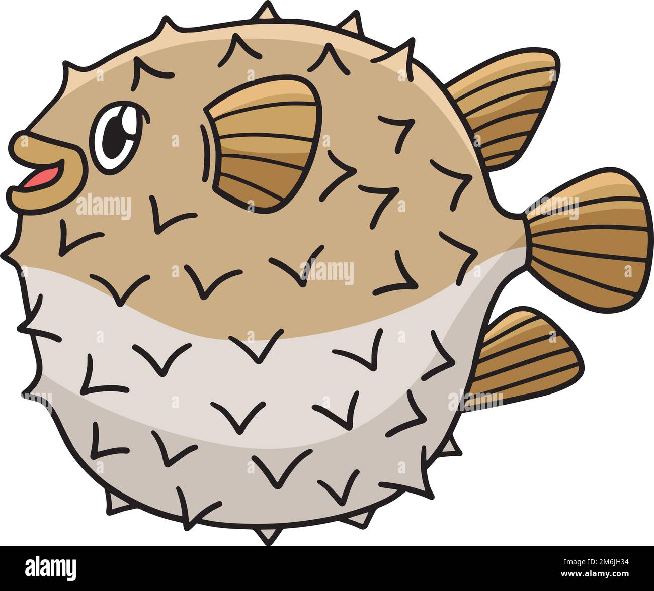 Pufferfish Marine Animal Cartoon Colored Clipart Stock Vector Image ...