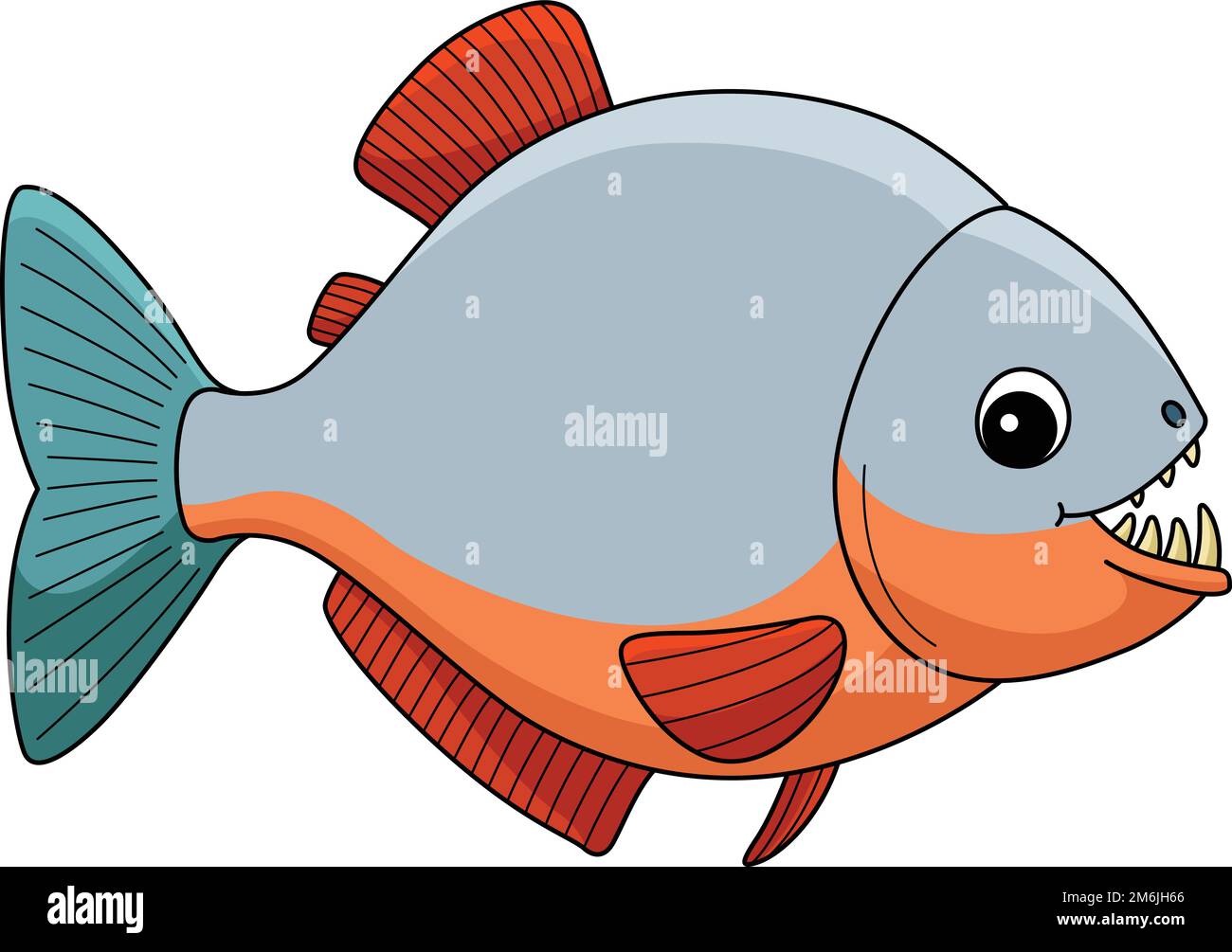 Piranha Animal Cartoon Colored Clipart Stock Vector Image & Art - Alamy