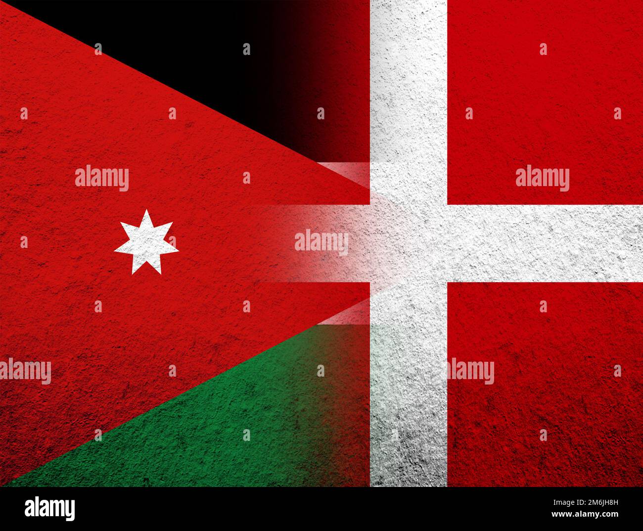 The Kingdom of Denmark National flag with The Hashemite Kingdom of ...
