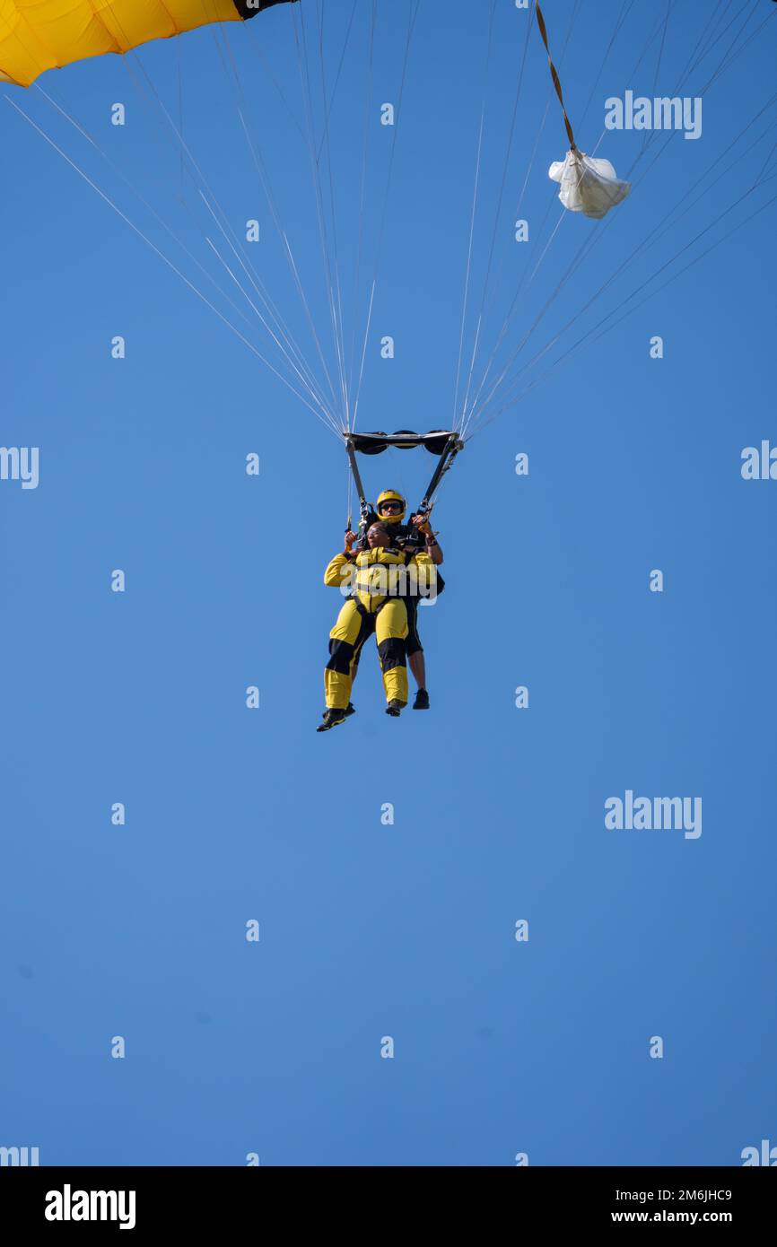 Staff Sgt. Daniel Osorio of the U.S. Army Parachute Team takes Sharjuan ...