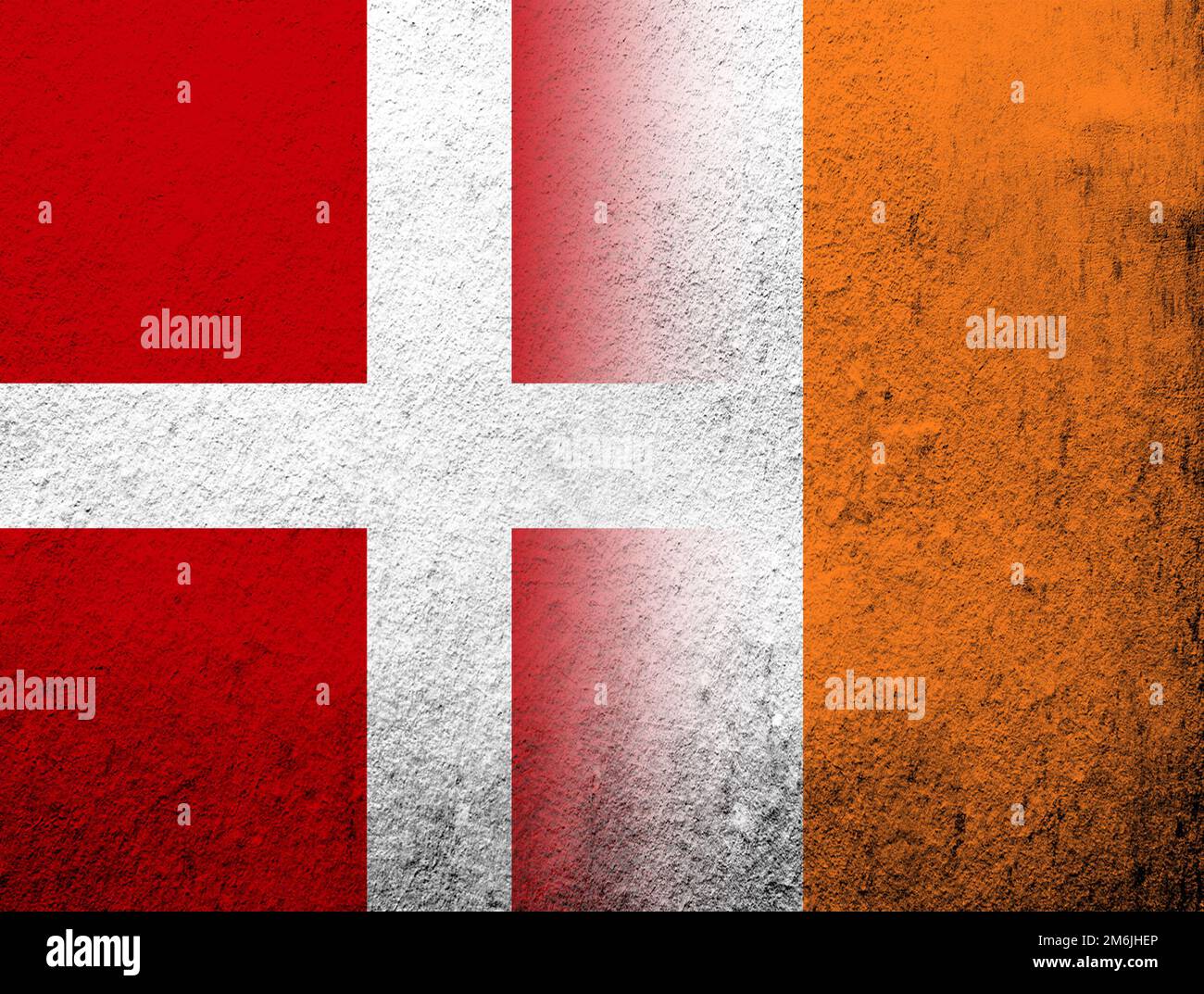 The Kingdom of Denmark National flag with The Republic of Ireland ...