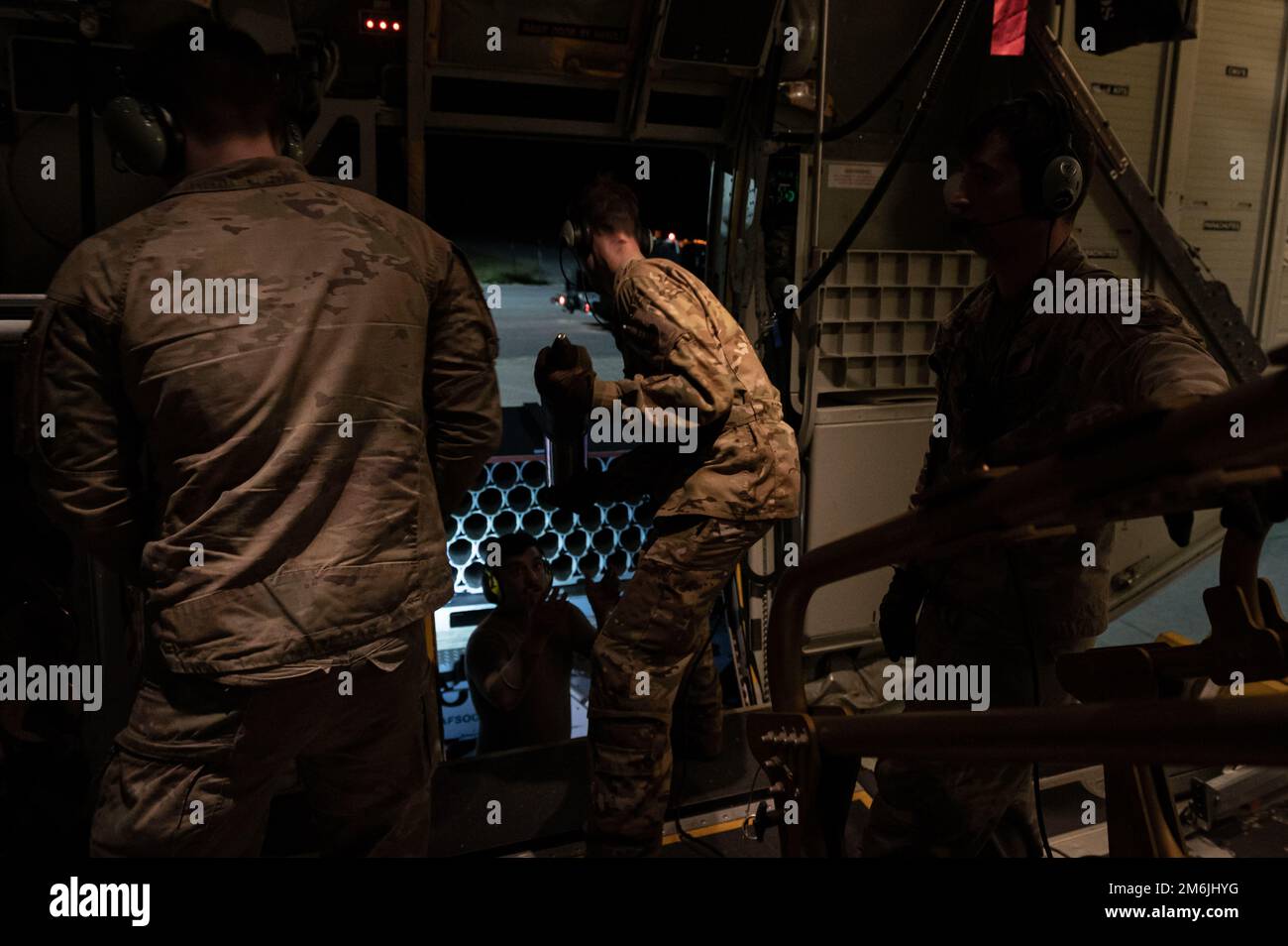 U.S. Air Force aerial gunners with the 4th Special Operations Squadron ...