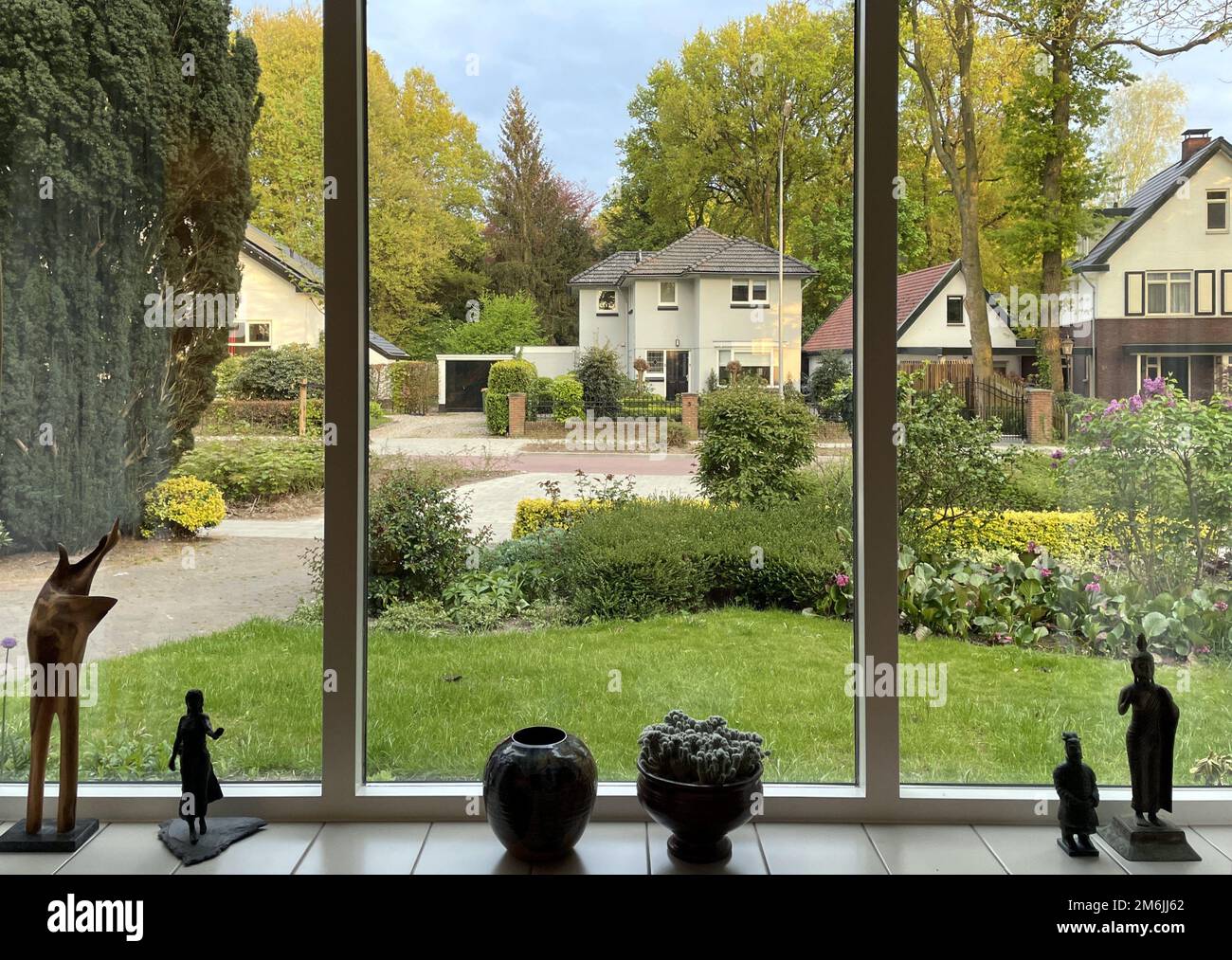 A view from a window on a street in spring Stock Photo - Alamy
