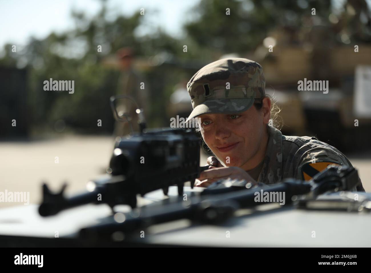 U.S. Army 1st Lt. Janel Tracy, tank commander, from 2nd Battalion, 12th ...