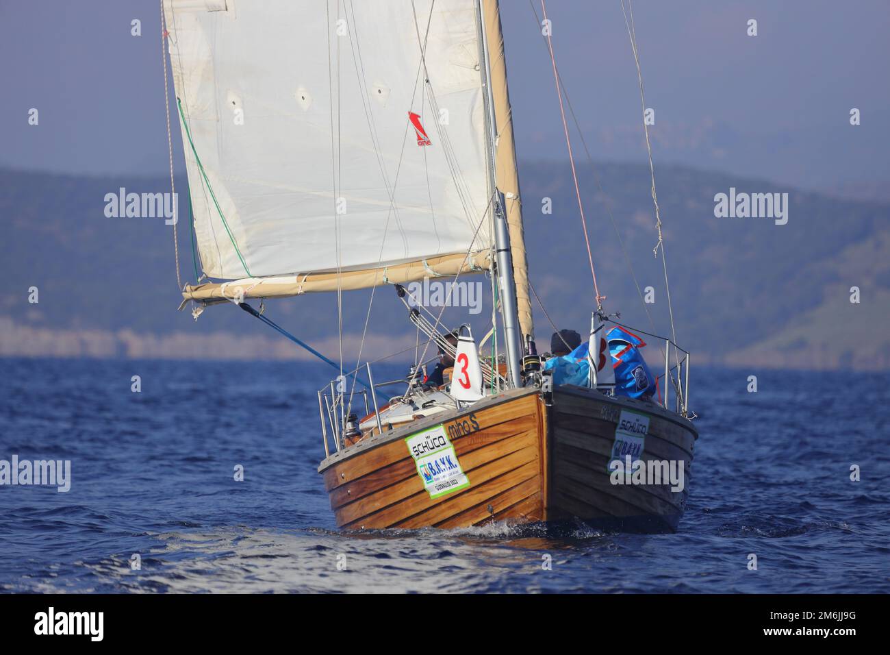 Bodrum,Turkey. 04 December 2022: Sailboats sail in windy weather in the ...