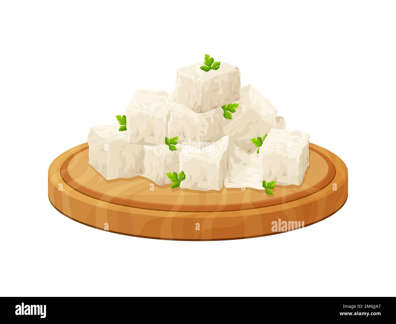 Tofu on wood board, soybean, olive. Composition of sliced feta in ...