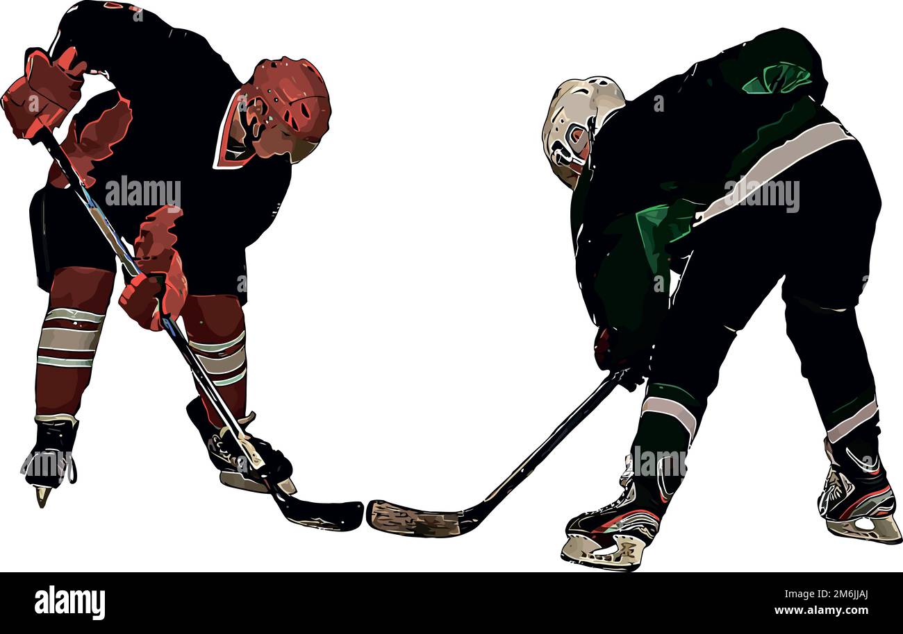 Color vector image of hockey players from different teams Stock Photo ...