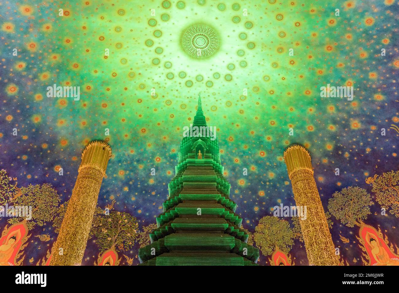 Emerald glass pagoda at Wat Paknam in Bangkok, Thailand Stock Photo - Alamy